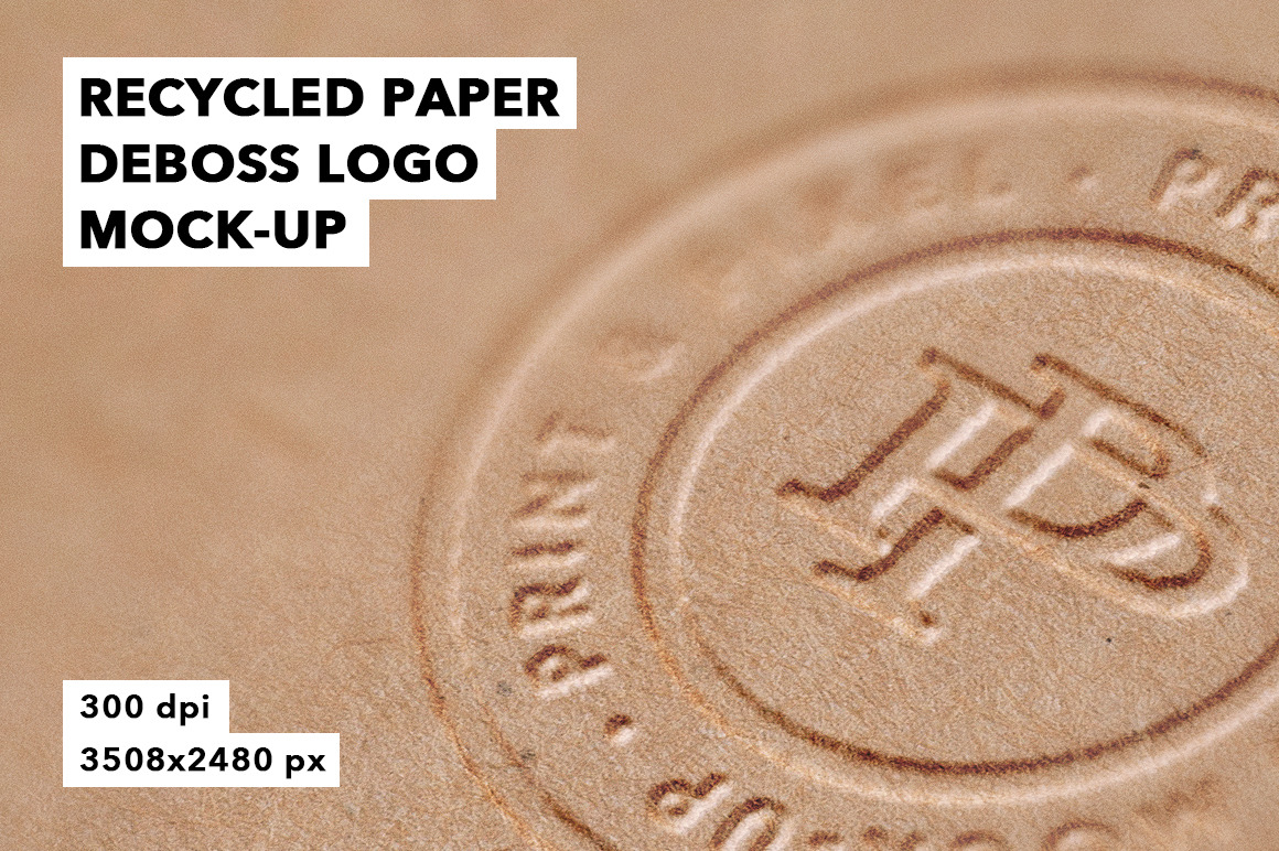 Recycled Paper Logo Mockup Badge, a Product Mockup by PrintPixel