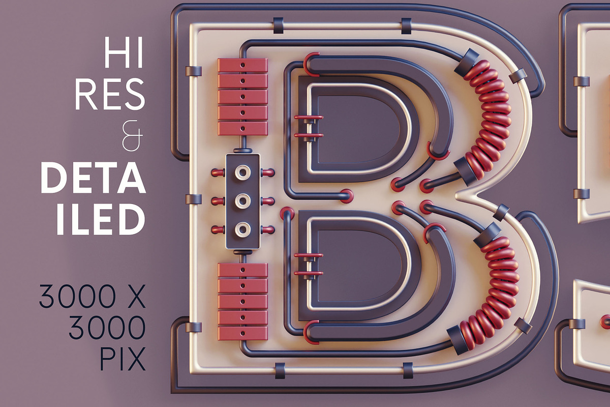 Futuristic Machine - 3D Lettering, a Graphic by MIIM