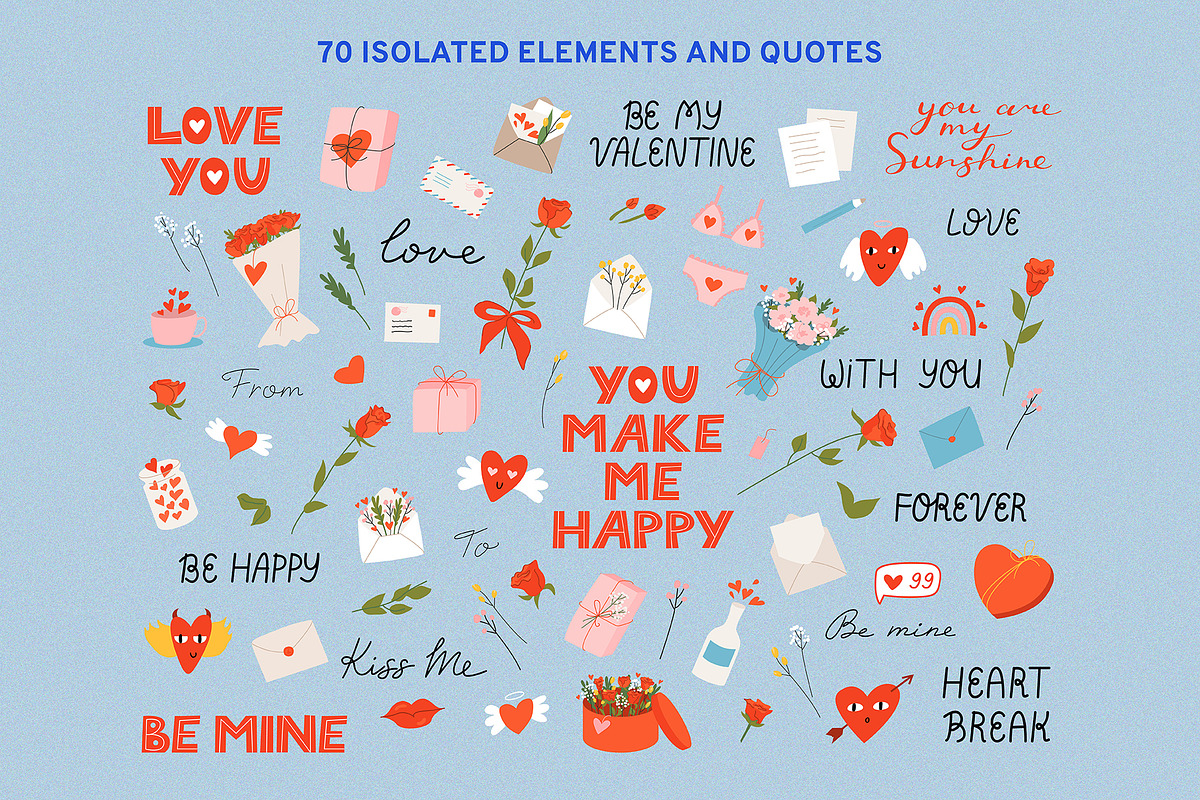 Love Message Valentine's day clipart, an Illustration by Felizabeth Design