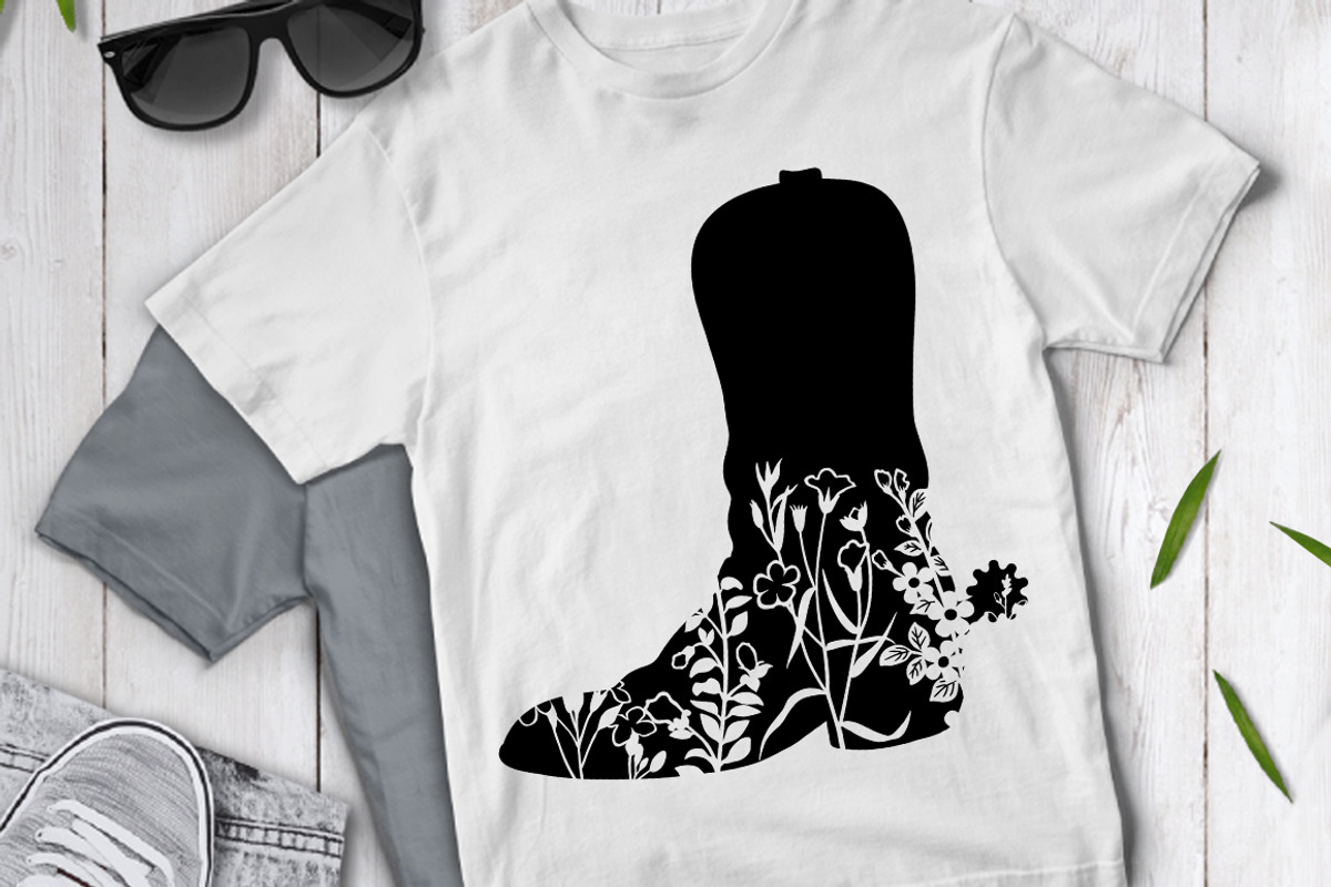 Cowboy Floral Boot SVG, Cowgirl SVG., an Illustration by Doodle Cloud ...