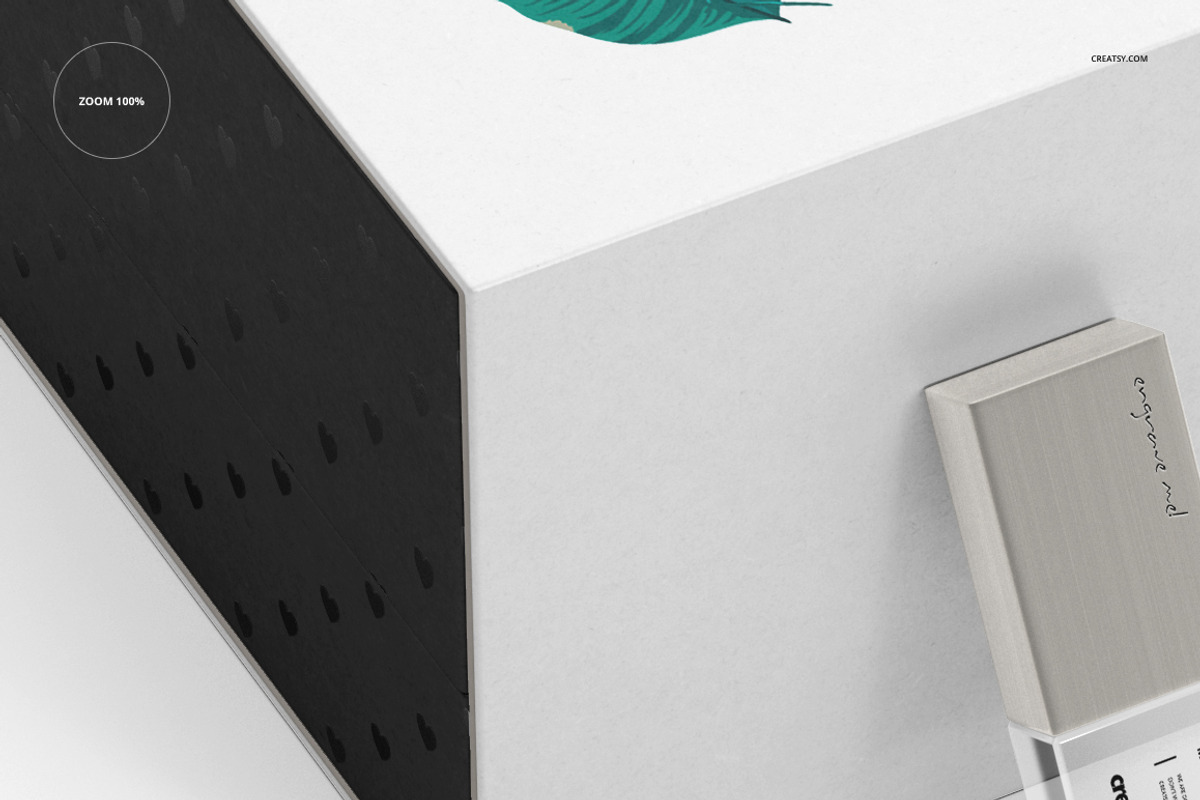 Acrylic USB Drive Slide Box Mockup, a Packaging Mockup by creatsy5
