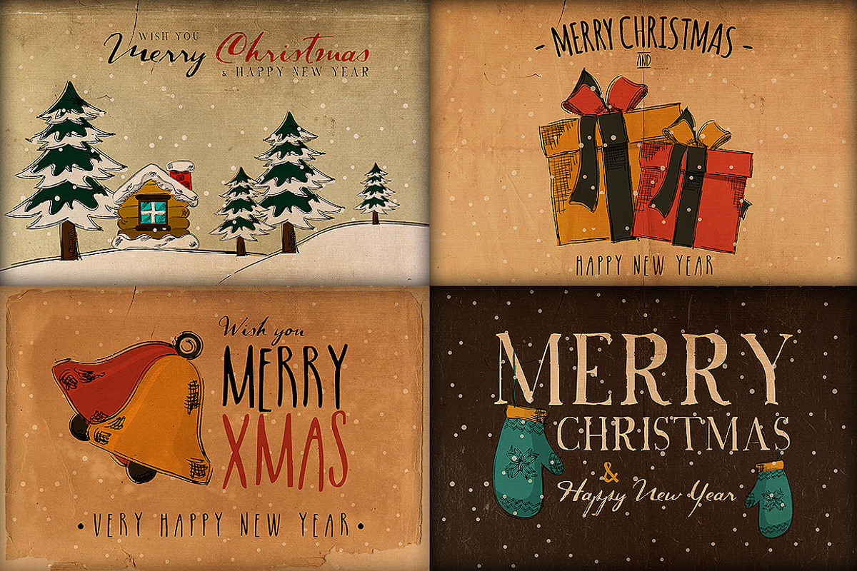 Christmas Background & Cards Vol.2, a Card Template by Graphicdome