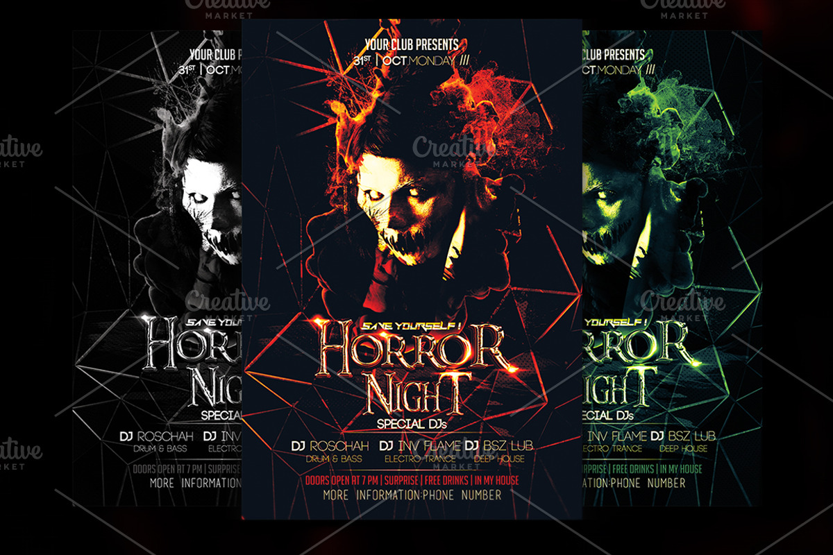 Horror Night Halloween Flyer, a Flyer Template by Basez Flyers ...