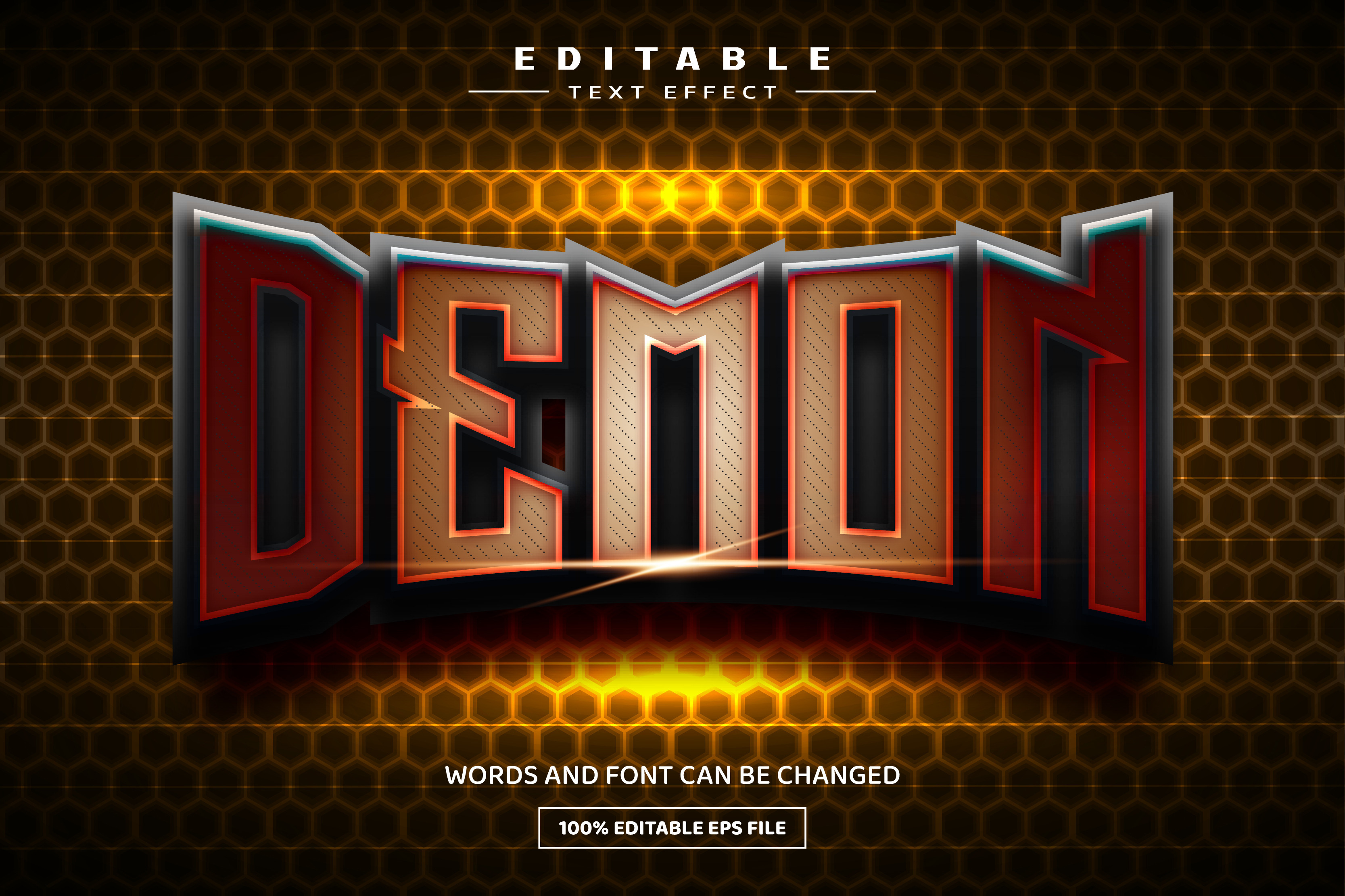 Demon 3D editable text effect