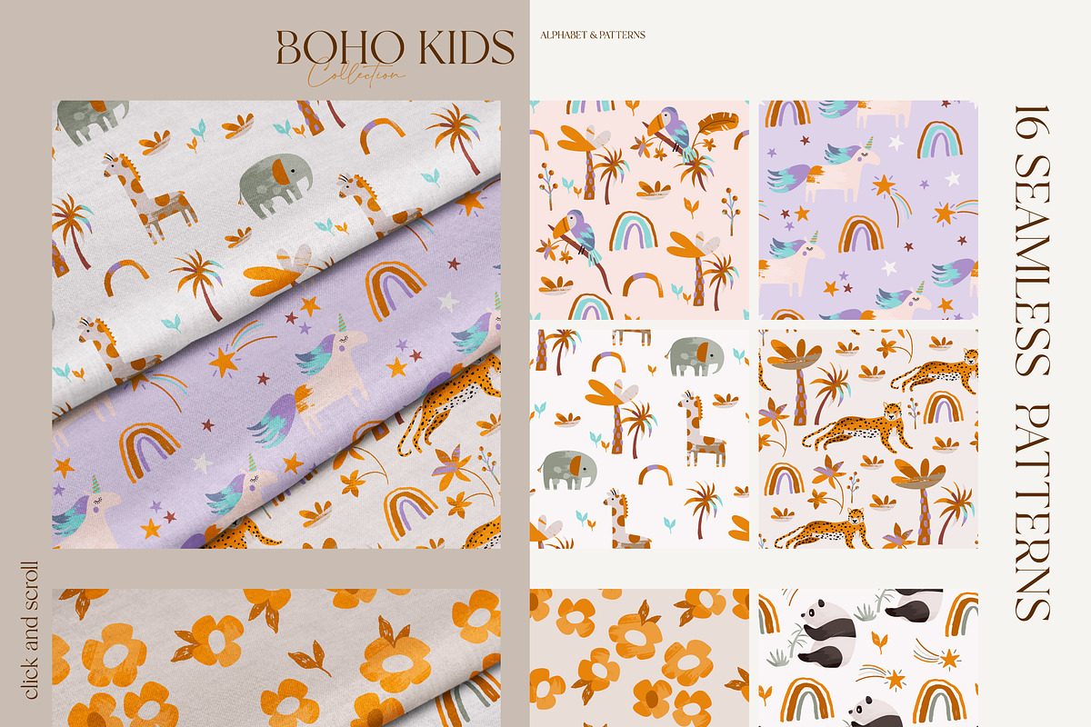 Boho Animal Alphabet kids collection, an Animal Illustration by lokko ...