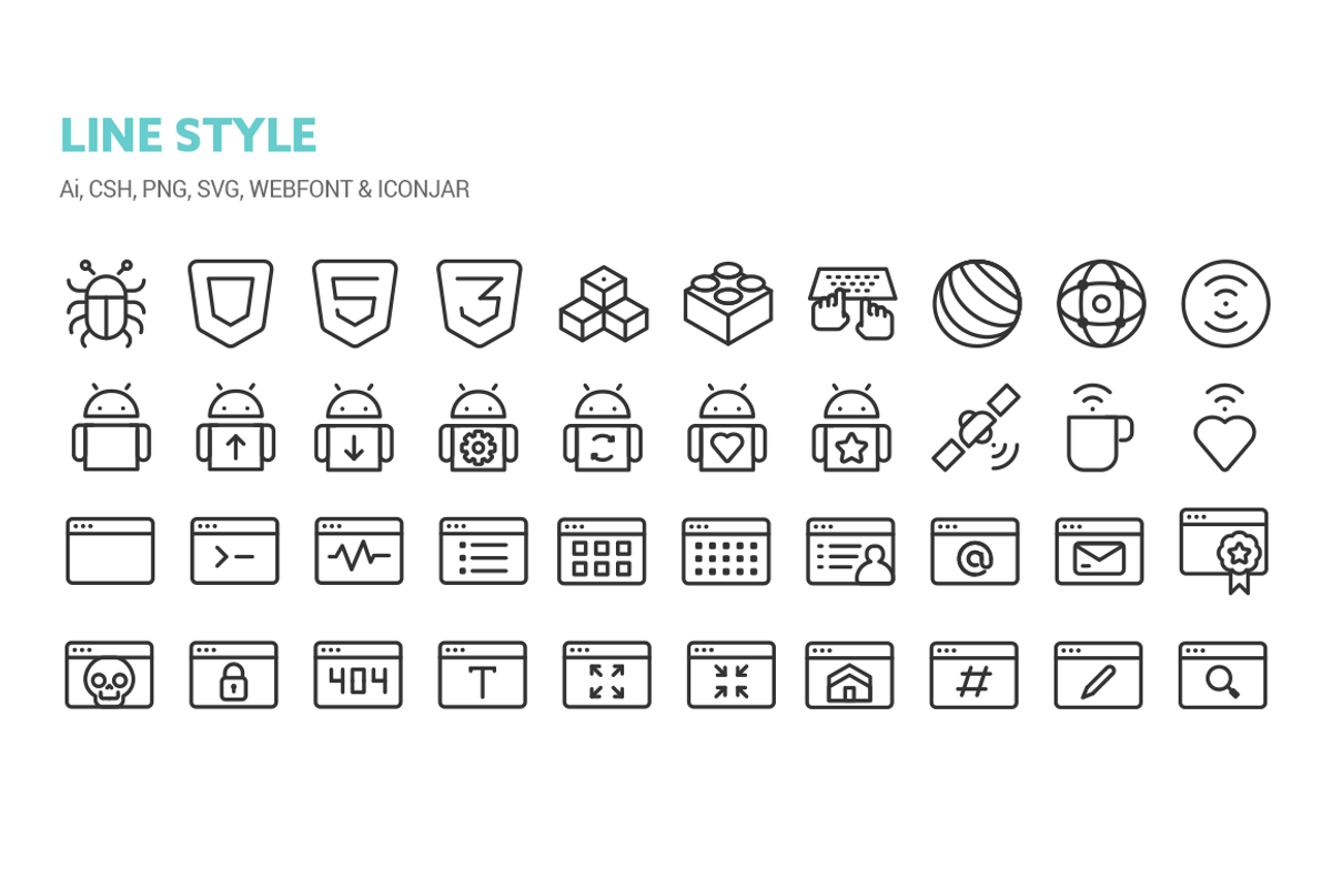 Web Dev Icons, a Solid Icon by Vectopus.com