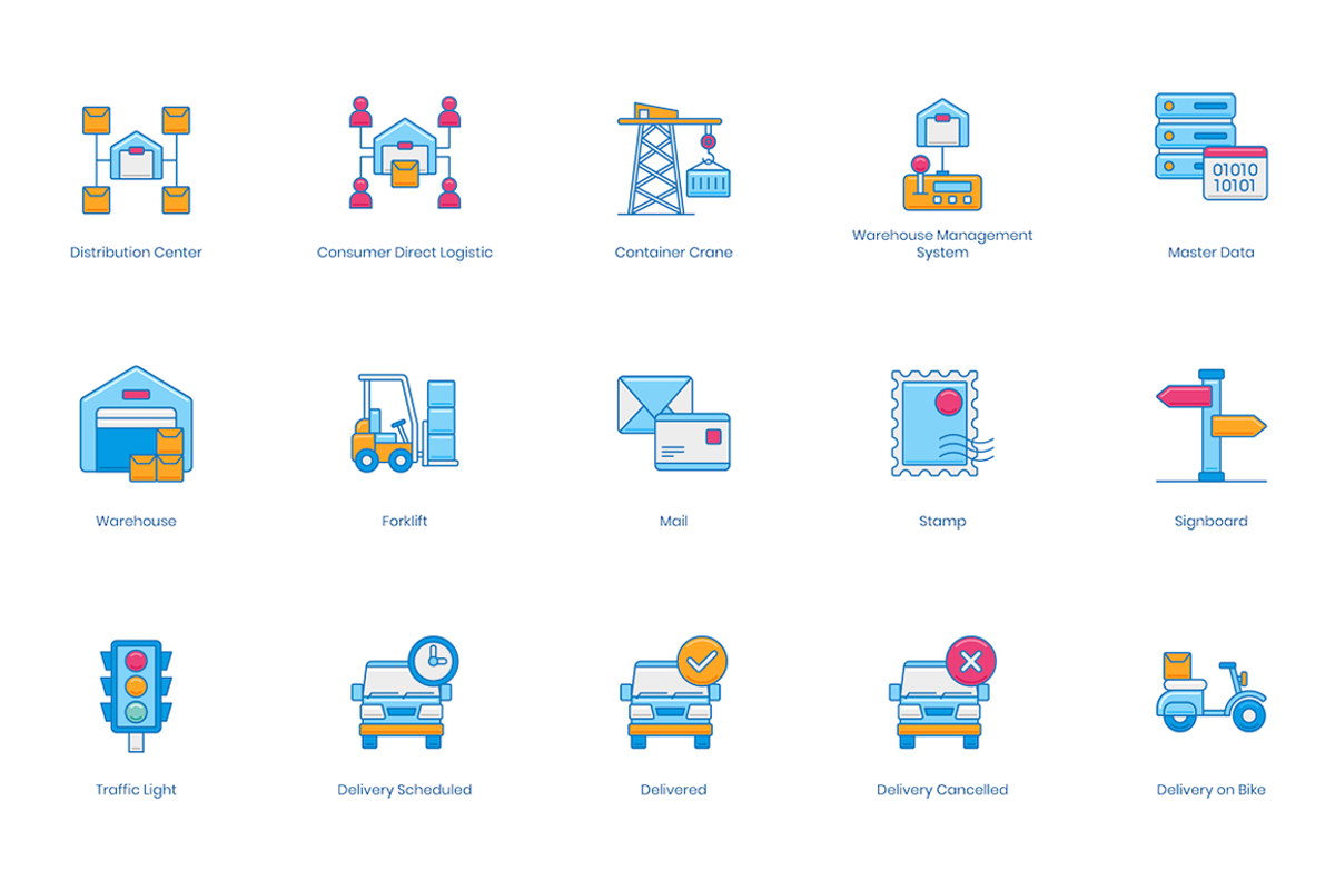 60 Logistics Icons, an Icon by Flat Icons