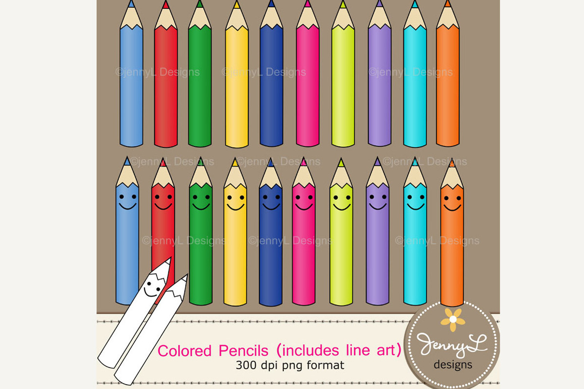 Colored Pencils Clipart, a Pattern Graphic by JennyL Designs | Creative ...