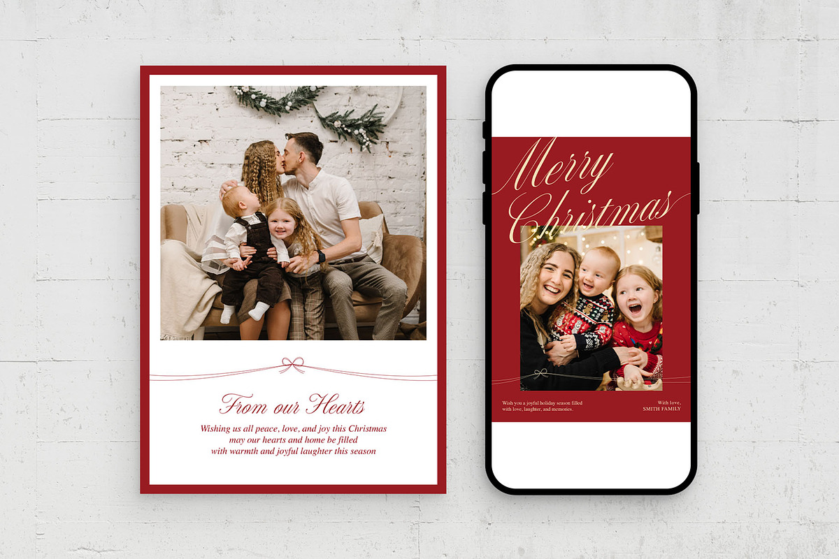 Christmas Family Greetings Card Temp, a Card Template by BrandPacks