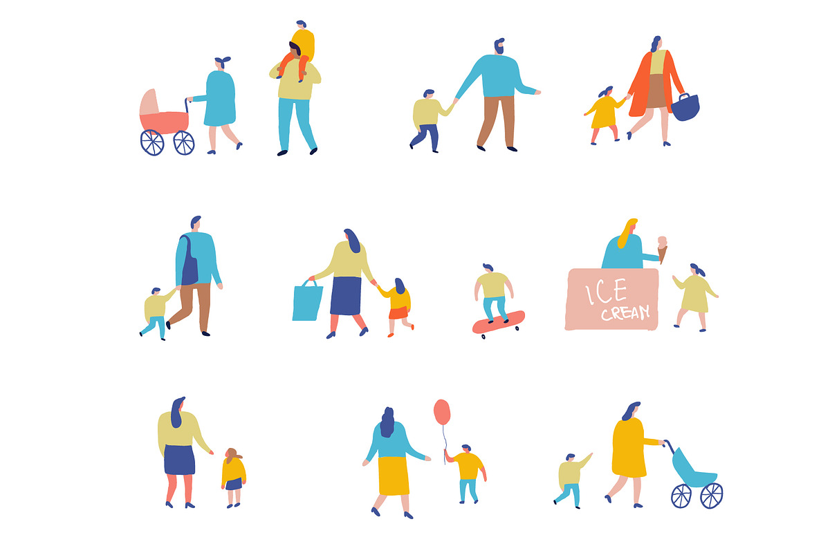 Vector flat people set