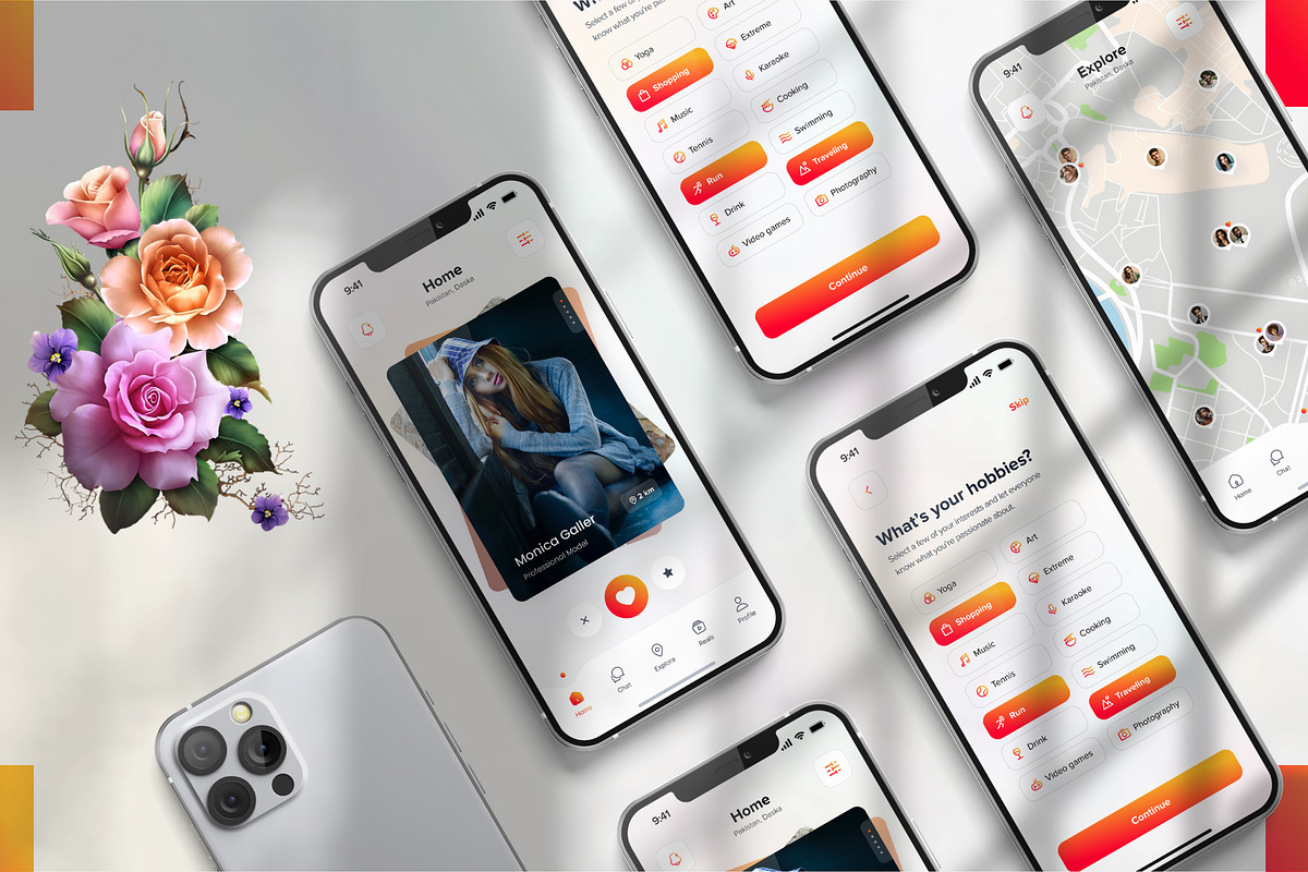 Dating Mobile App Complete UI UX Kit, an UI Kit Template by DesignBox