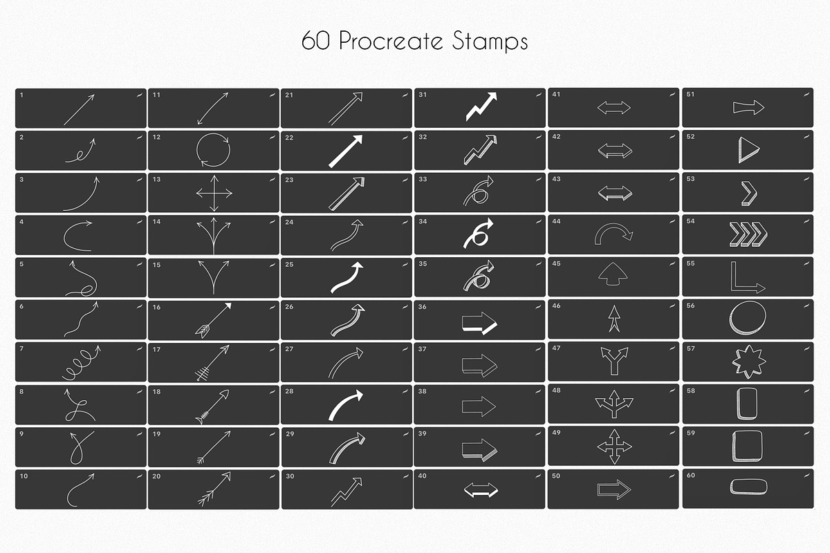 Procreate Arrow, Procreate Shapes, a Brush Add-On by SmuffizStudio