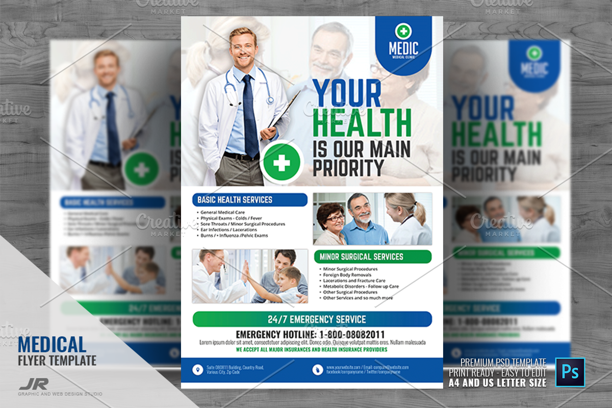 Medical Clinic Promotional Flyer, a Flyer Template by PSDPixel