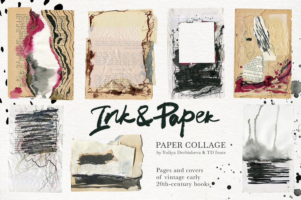 Ink & Paper Collage Mixed Media scraps