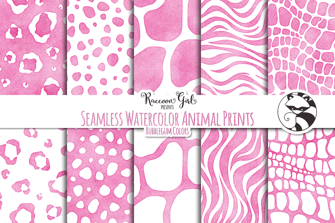 Seamless Watercolor Animal Prints bg, a Pattern Graphic by RaccoonGirl ...