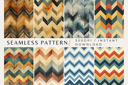 Vintage Chevron Digital Paper | Graphic Patterns ~ Creative Market