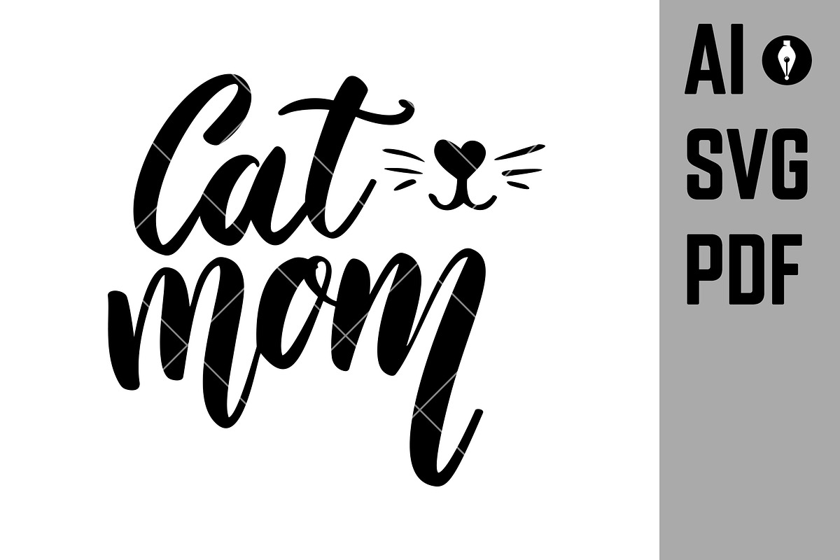 Cat mom. Lettering phrase, a Graphic by Vectorhight | Creative Market
