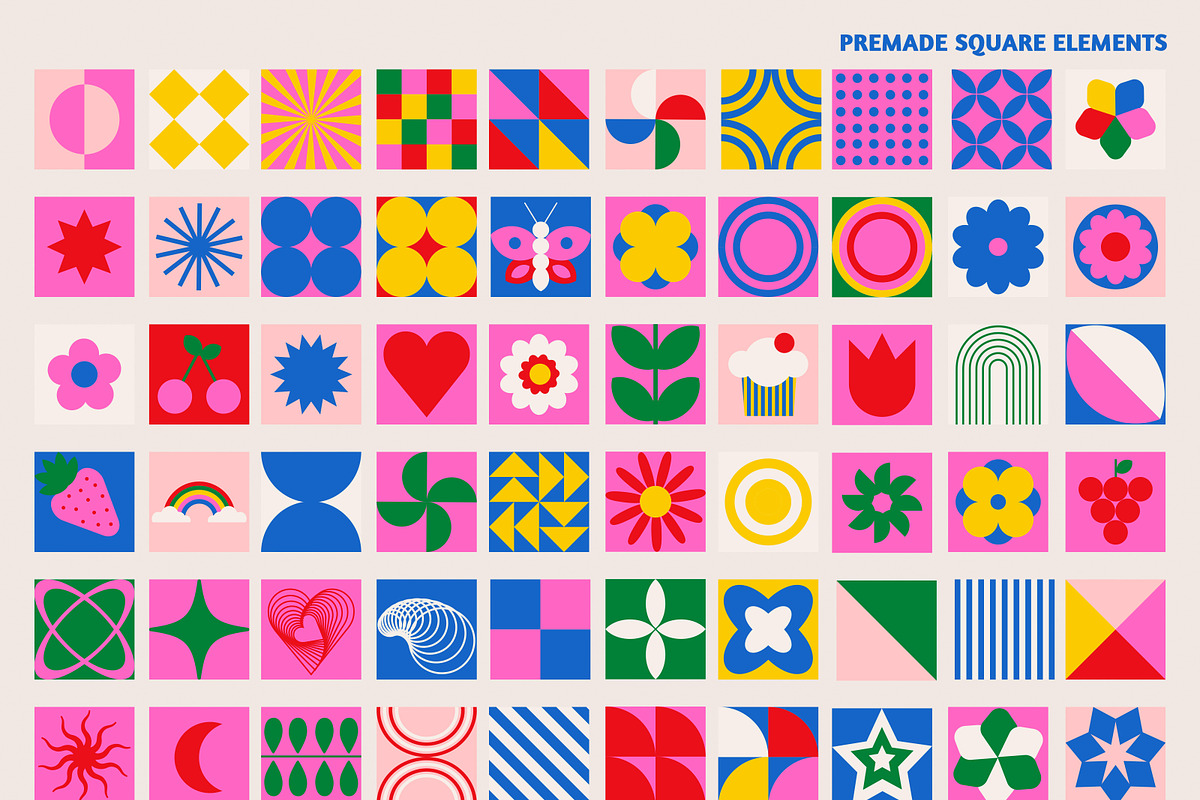 Bright Geometric Pattern & Shapes, an Object Graphic by Essentially Nomadic