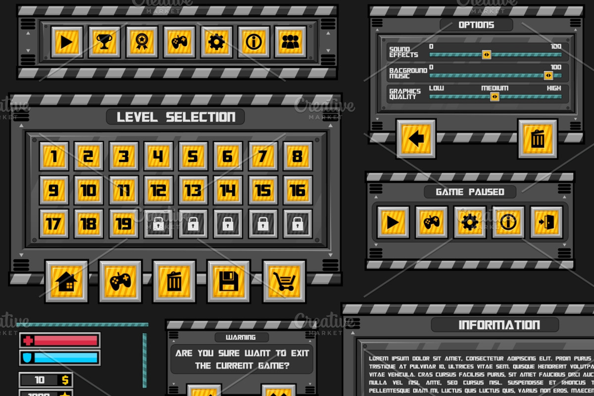 Cartoon Games GUI Pack 2, a Templates & Theme by pzUH