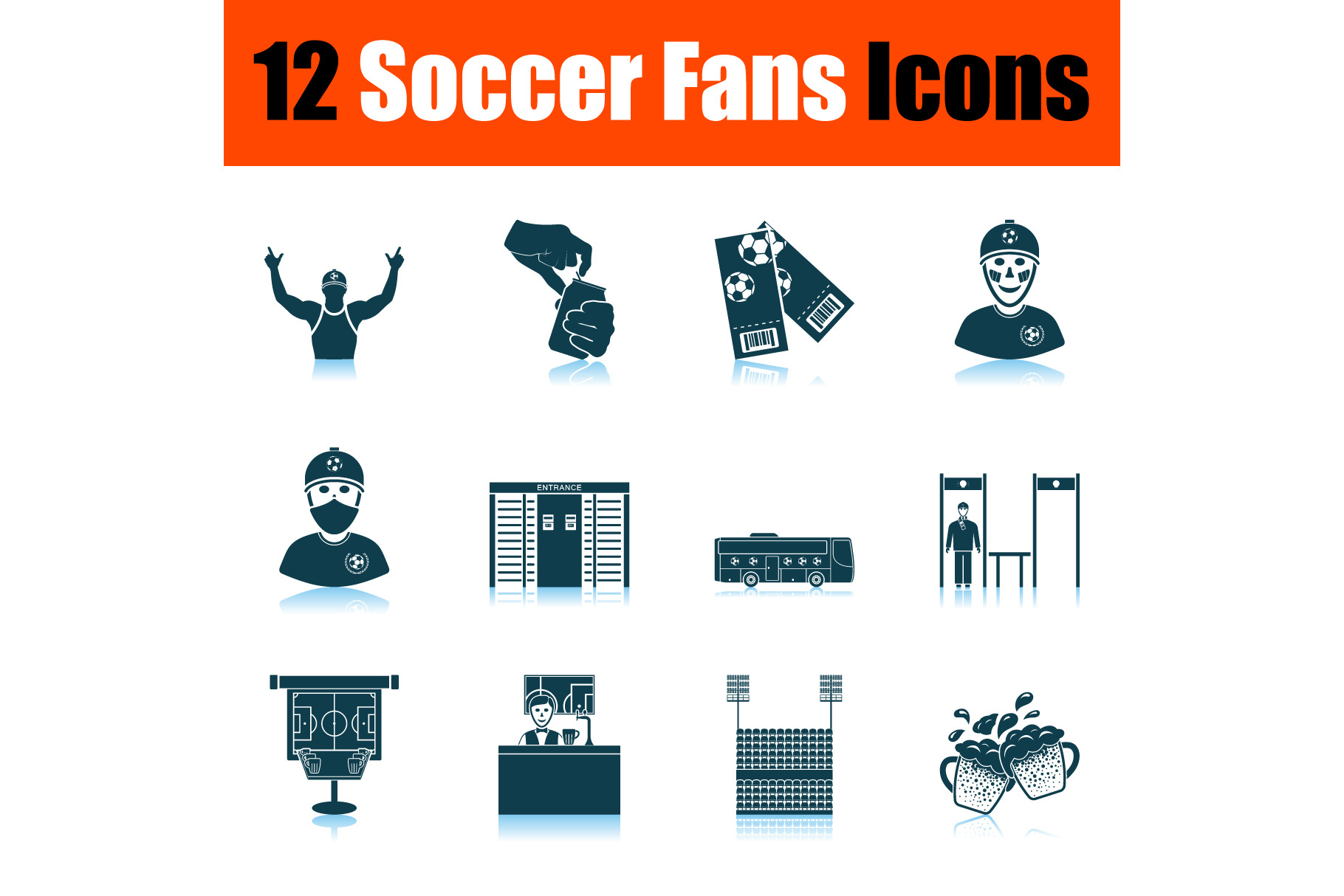 Soccer Fans Icon Set, an Icon by Pavel Vectors