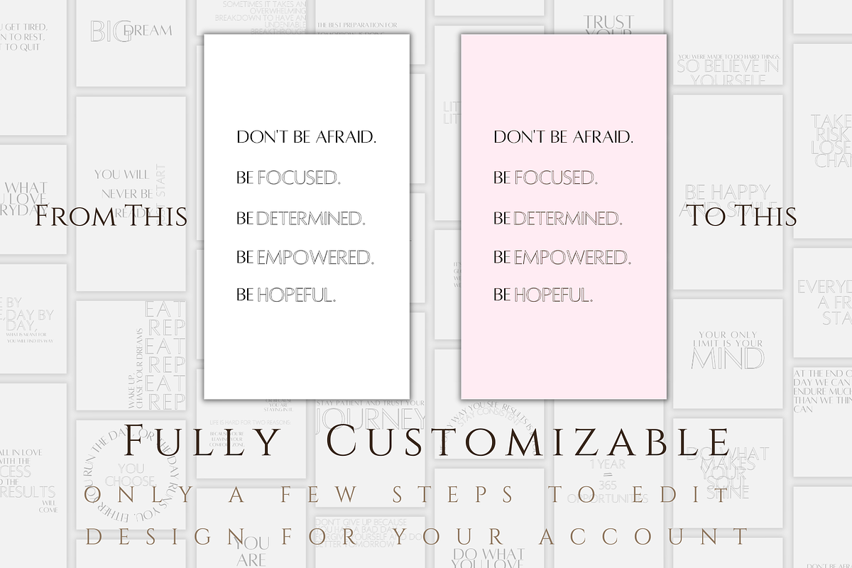 Motivation Quote Canva Template Pack, a Social Media Template by ...