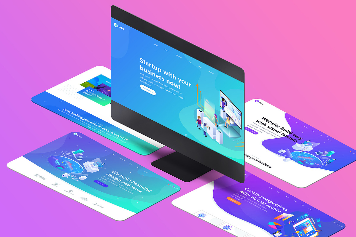 Isometric iMac Website Mockup, a Mac Mockup by KL-Webmedia | Creative ...
