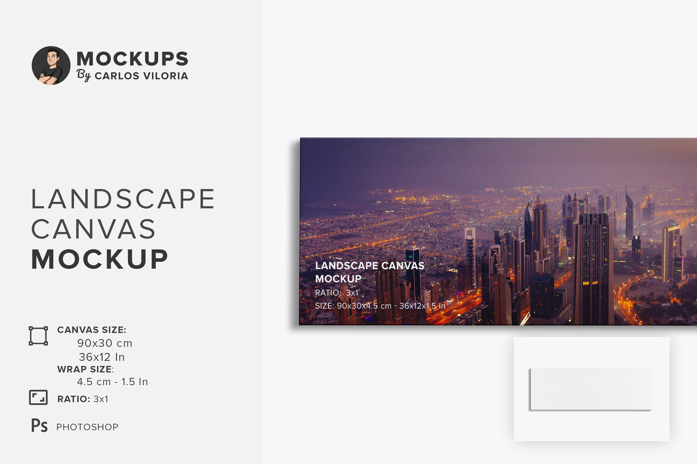 Portrait Canvas Ratio 3x1 Mockup, a Print Template by Mockups by Carlos ...