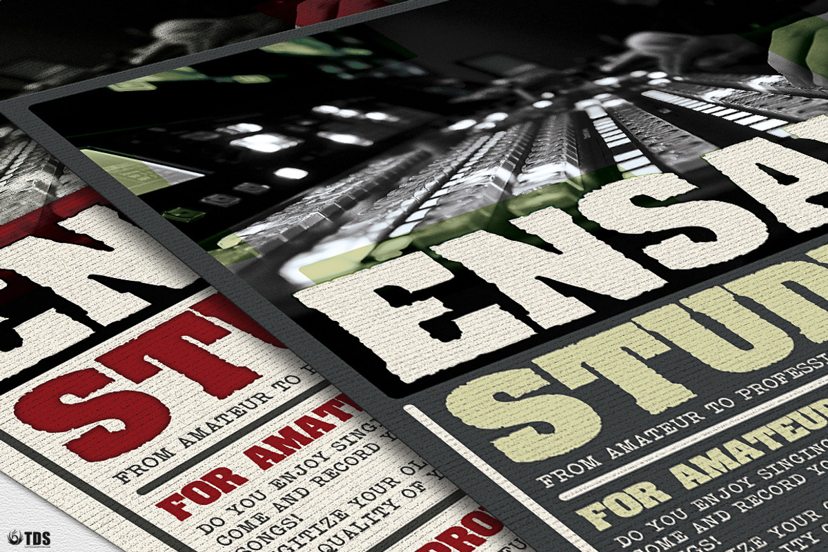 Music Studio Flyer Template, a Flyer Template by ThatsDesign Art