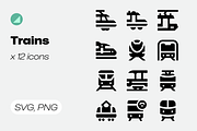 Basicons / Transport / Trains Icons, a Solid Icon by EDT.Graphics