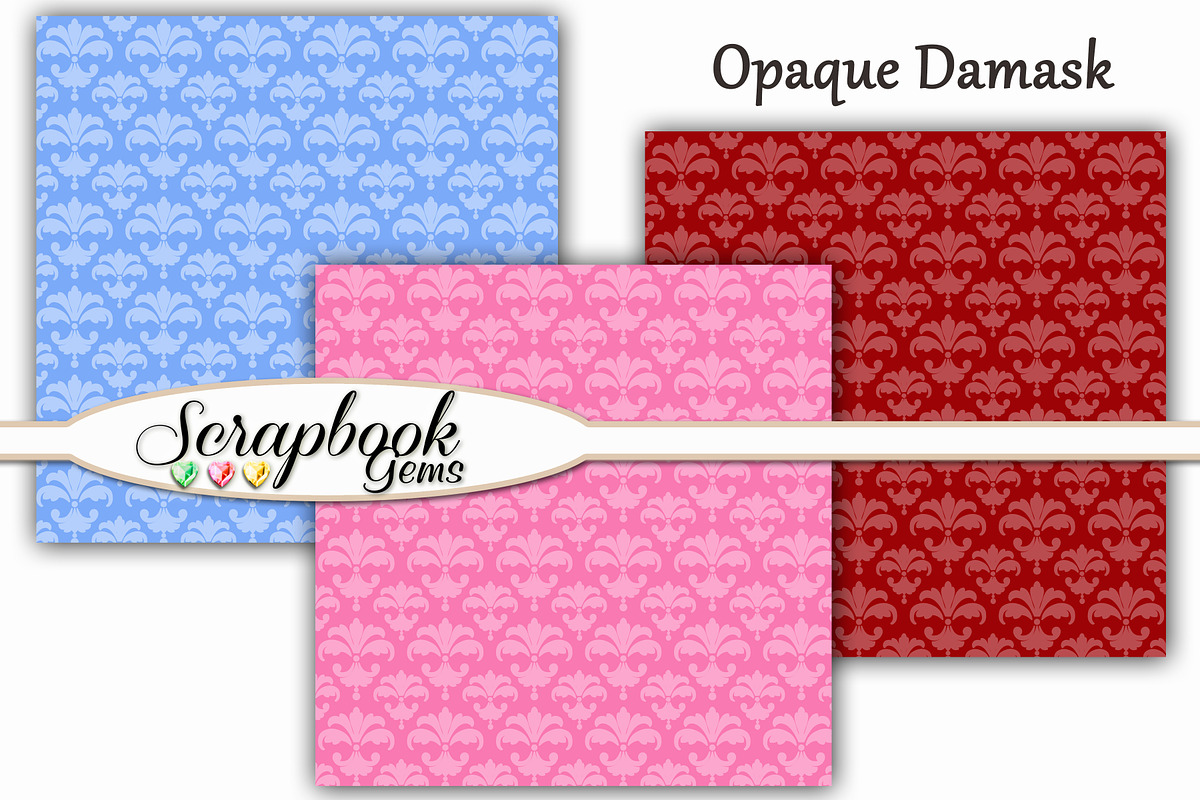 100 Colors Damask Pattern Papers, a Pattern Graphic by Scrapbook Gems