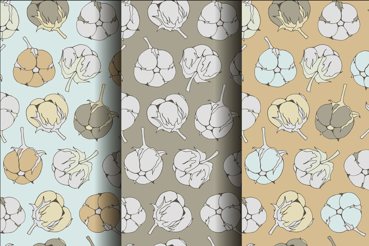Set seamless cotton patterns, a Pattern Graphic by Mira15 | Creative Market