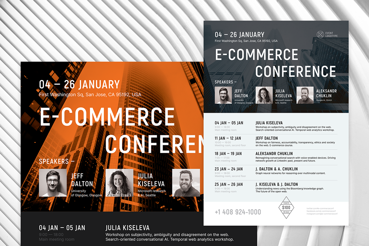 Conference Event Schedule Poster #2, a Flyer Template by EDT.Graphics