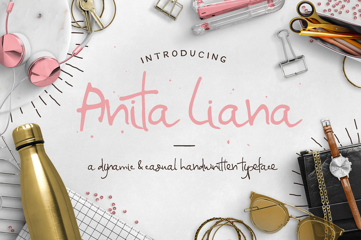 Anita Liana Script, a Script Font by BlueRobinDesignShop