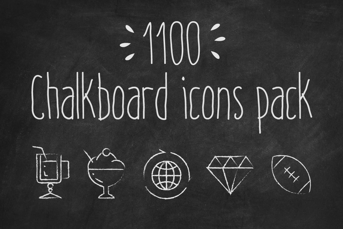 1100 Chalkboard vector icons pack, an Outline Icon by Visual Generation