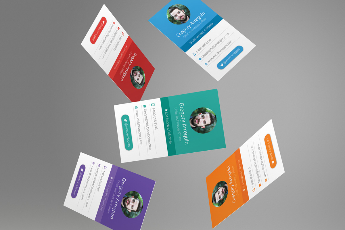 Material Design Business Cards, a Business Card Template by Creativenauts