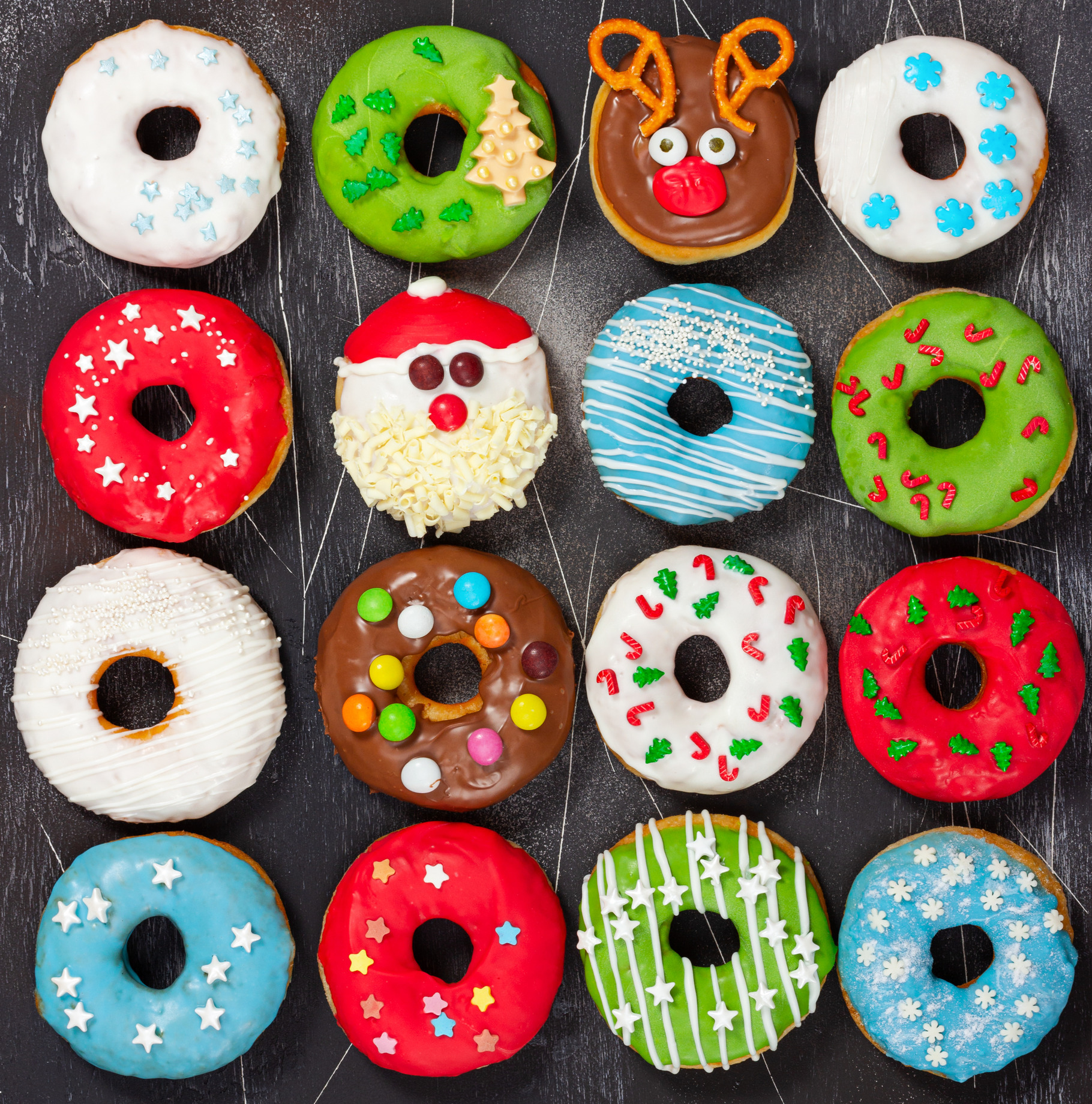 Set of christmas donuts featuring donut, christmas, and xmas | Food ...