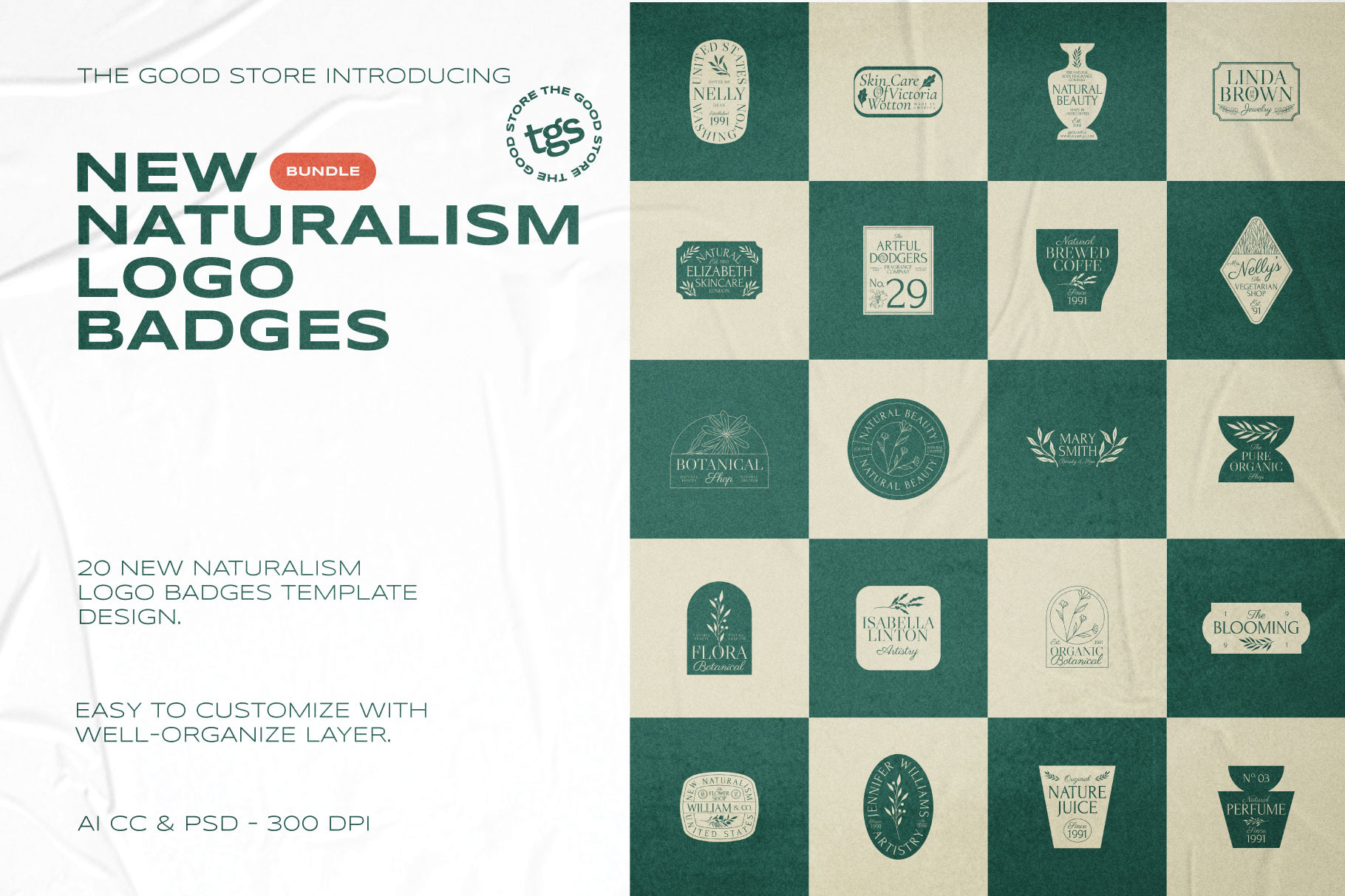 New Naturalism Logo Badges, a Branding & Logo Template by The Good Store