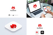Letter M & Negative Space x Logo, a Branding & Logo Template by Design Fly