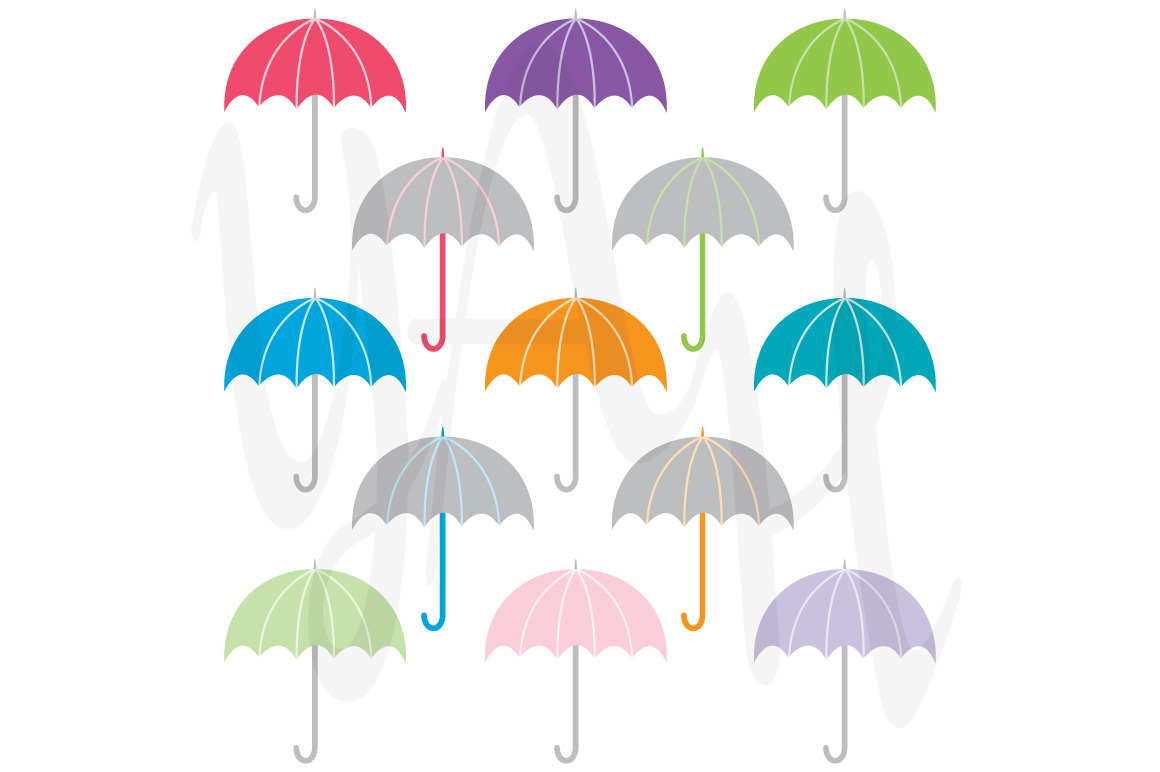 Colorful Umbrella Clip Art, an Illustration by YenzArtHaut