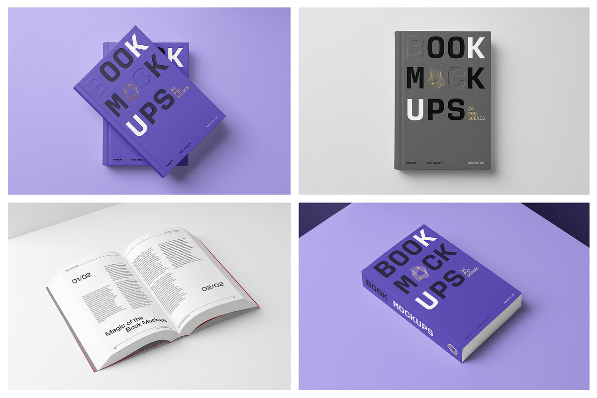 Studio Book Mockups Soft & Hardcover, a Books & Magazine Mockup by Mr ...