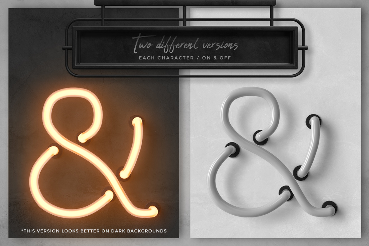Neon alphabet kit, an Object Graphic by MiksKS