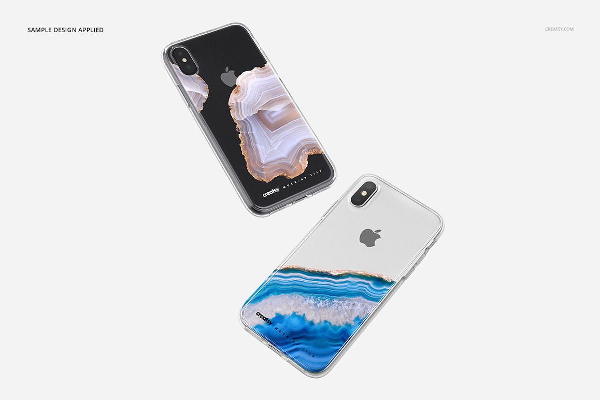 iPhone X Clear Case Mockup Set Silv., a Product Mockup by creatsy5