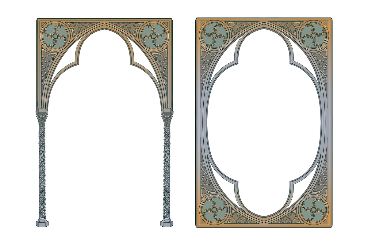 Medieval Decorative Frames, a Decorative Illustration by AntonPix Studio