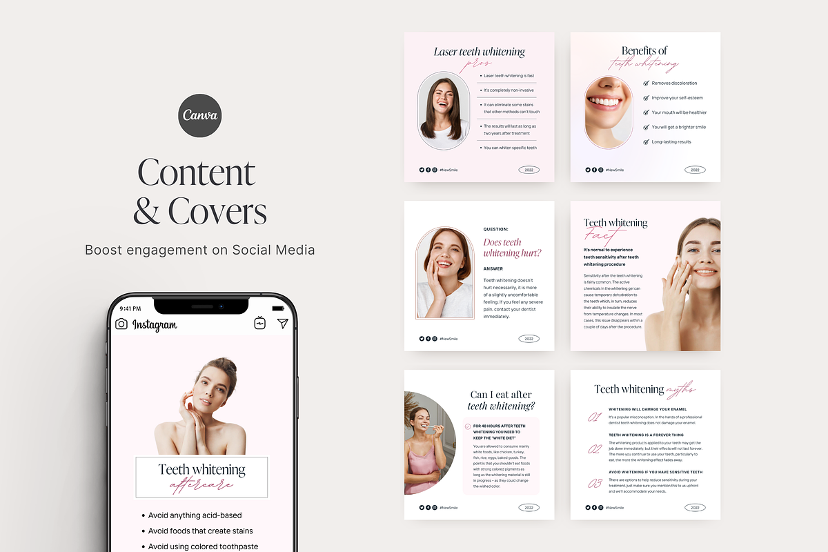 Canva Teeth Whitening templates, a Social Media Template by ...