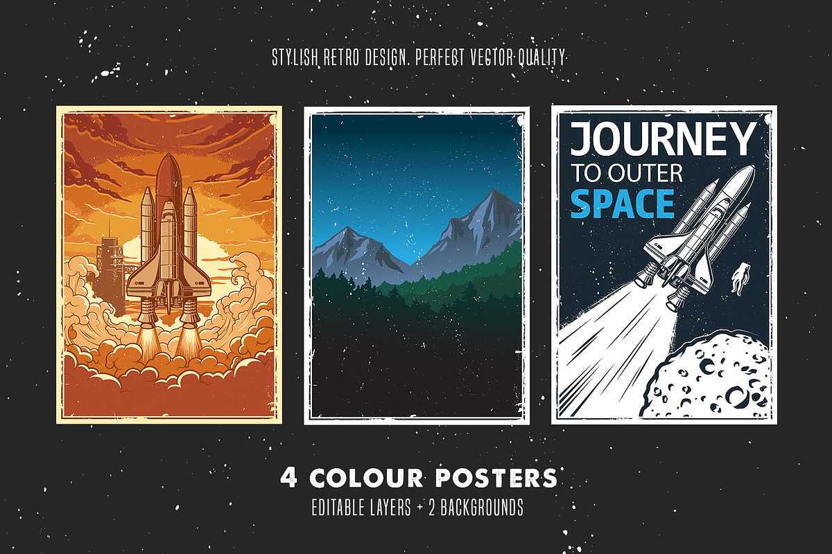 Set of Space Posters, a Poster Template by DGIM studio