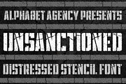 UNSANCTIONED DISTRESSED STENCIL FONT, a Font by Alphabet Agency ...