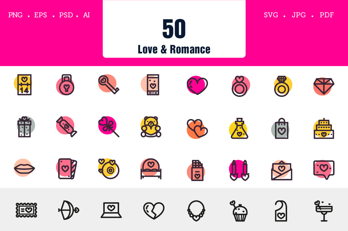 Love & Romance Icons, an Icon by Sooodesign