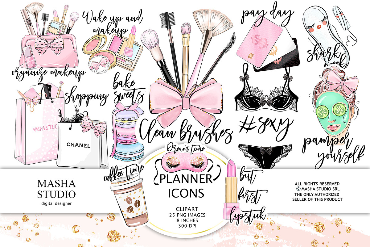 PLANNER ICONS clipart, an Illustration by Masha Studio