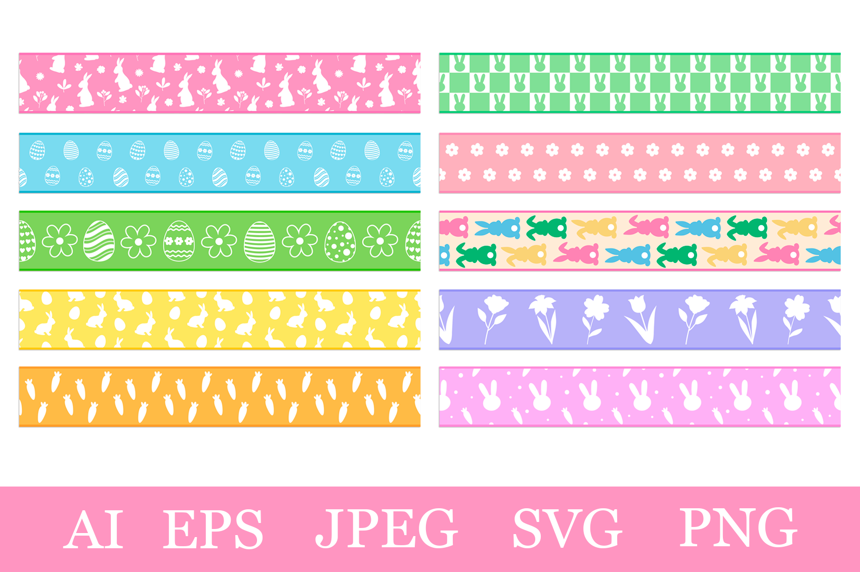 Ribbons Easter Bunny template, an Illustration by IrinaShishkova