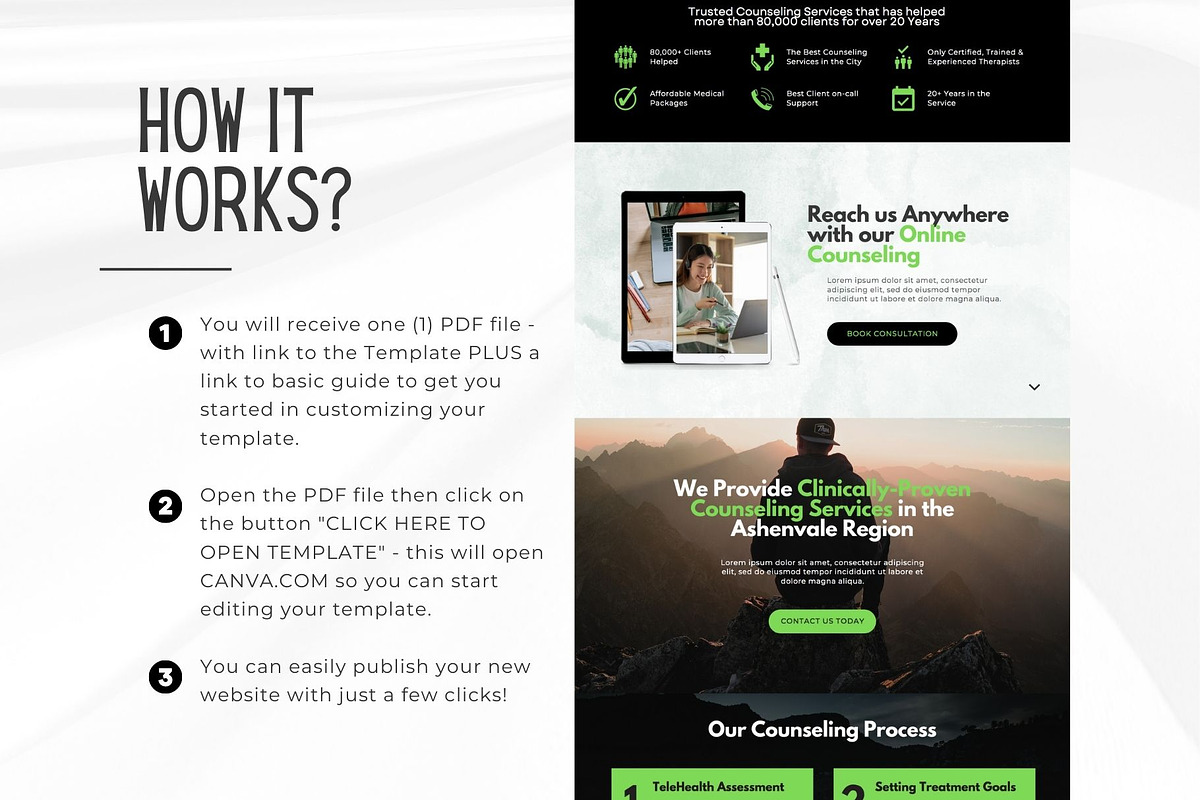 Counseling Canva Website Template